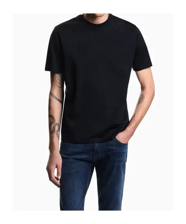 Emporio Armani Short-sleeved Crewneck T-shirt - Navy Blue
