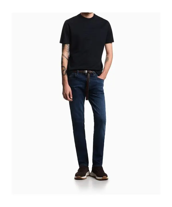 Emporio Armani Short-sleeved Crewneck T-shirt - Navy Blue