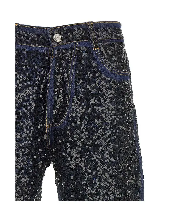 P.a.r.o.s.h Sequin Embellished Straight Jeans