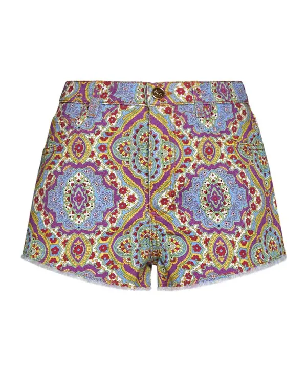 Etro Allover Printed Paisley Shorts