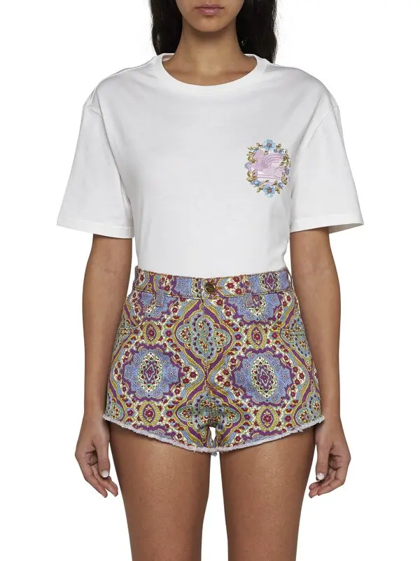 Etro Allover Printed Paisley Shorts