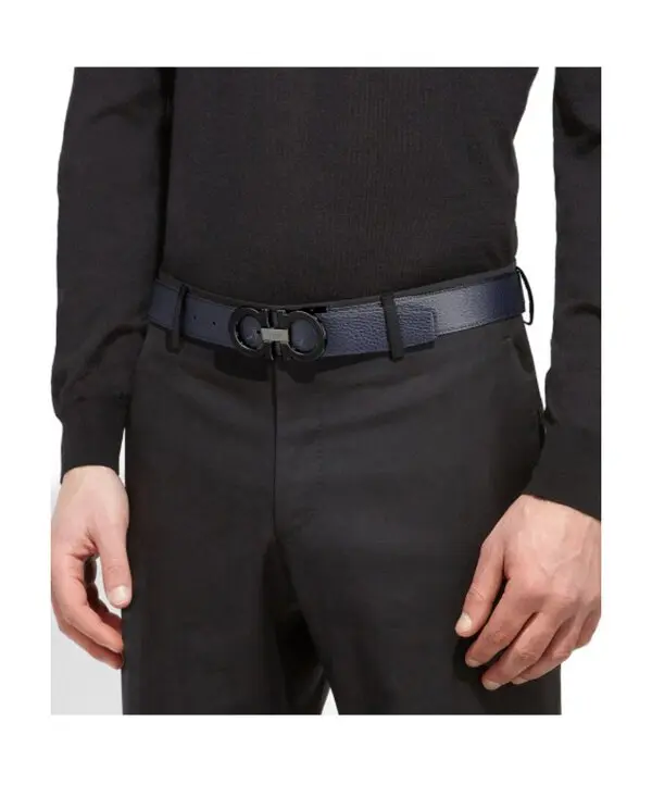 FERRAGAMO Gancini Reversible Belt - Black