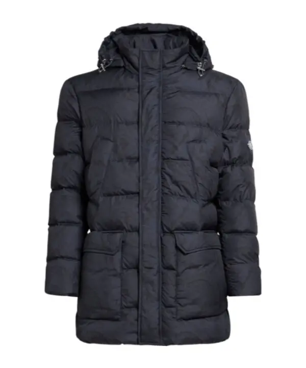 Etro Long Paisley Down Jacket - Blue