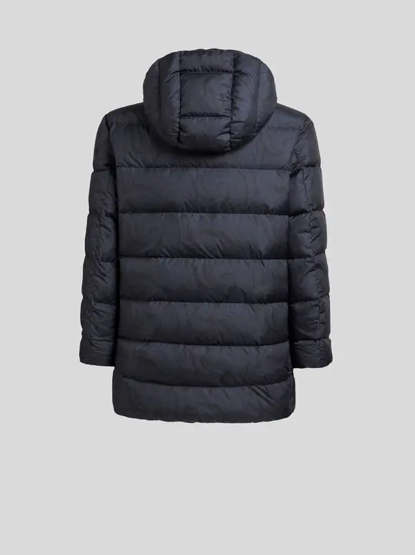 Etro Long Paisley Down Jacket - Blue