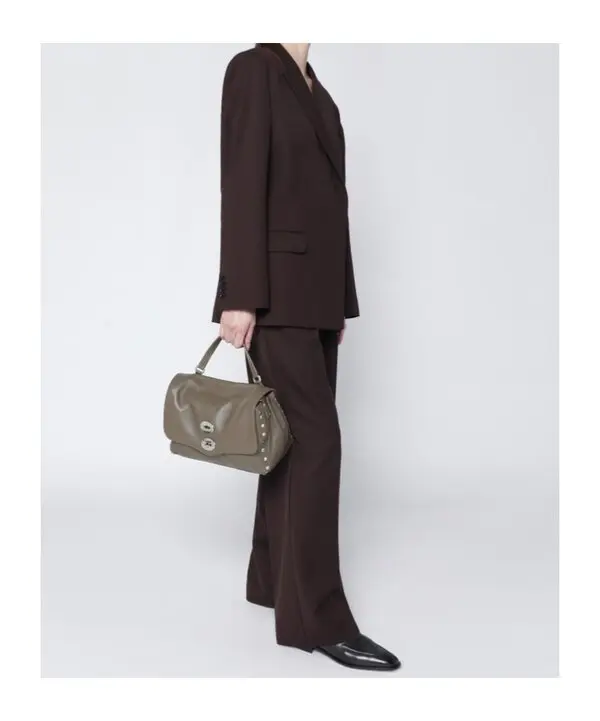 ZANELLATO Postina Studded Turn-lock Tote Bag - Gray