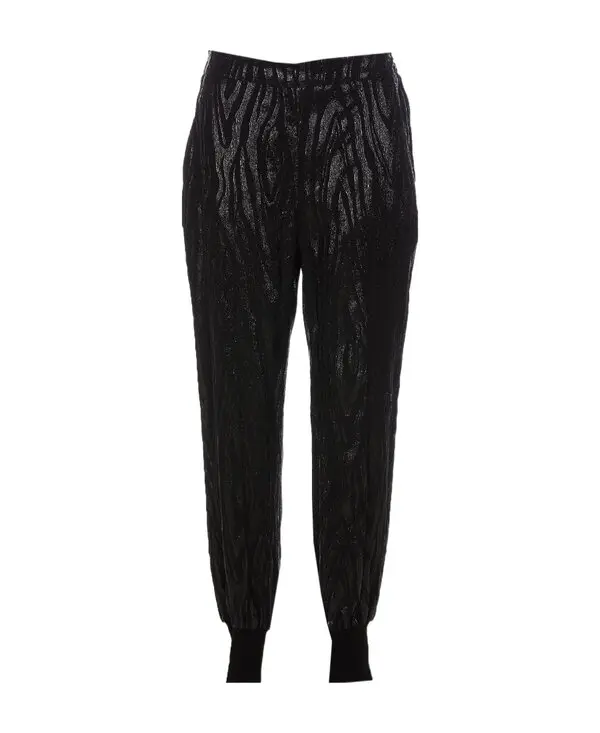 Stella McCartney Wood-grain Effect Metallic Tapered Trousers