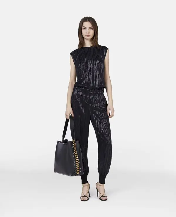 Stella McCartney Wood-grain Effect Metallic Tapered Trousers