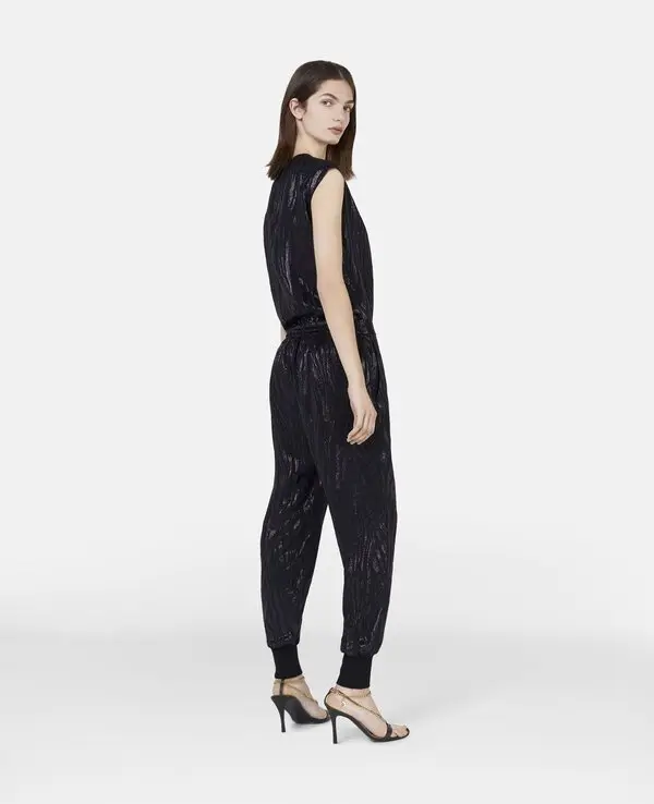 Stella McCartney Wood-grain Effect Metallic Tapered Trousers