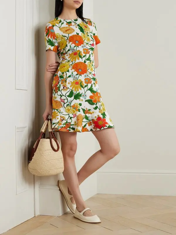 Stella McCartney Floral Print Ruffled Dress