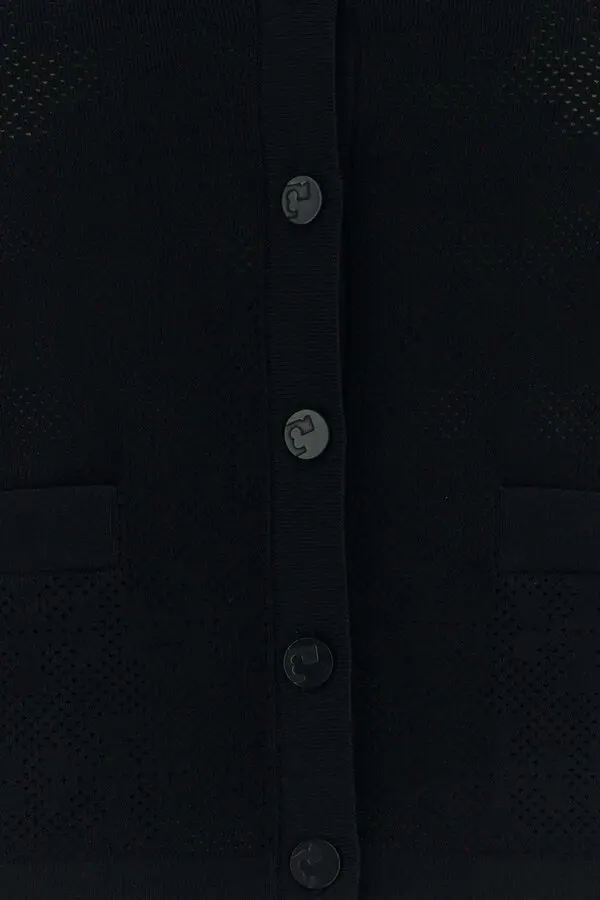 Tory Burch T Monogram Jacquard Cardigan - Black