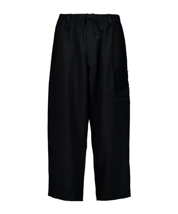 Y3 Drawstring Wide Leg Cargo Trousers