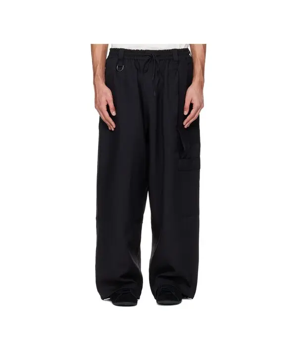 Y3 Drawstring Wide Leg Cargo Trousers