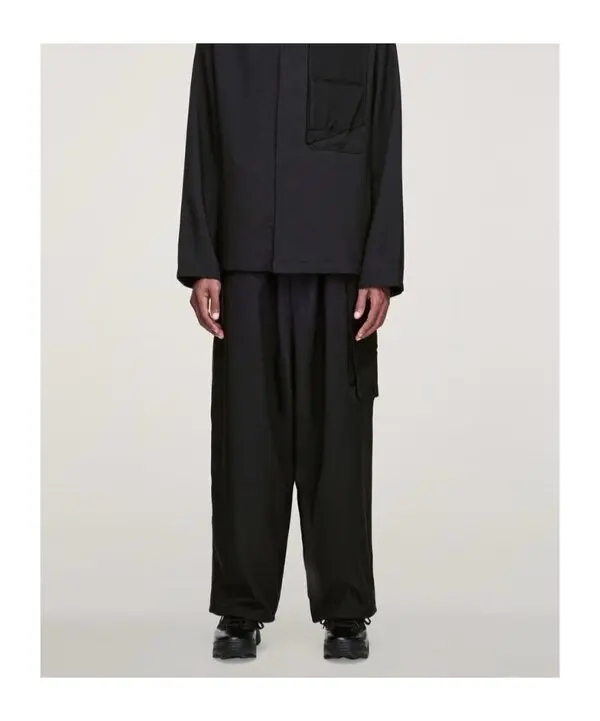 Y3 Drawstring Wide Leg Cargo Trousers