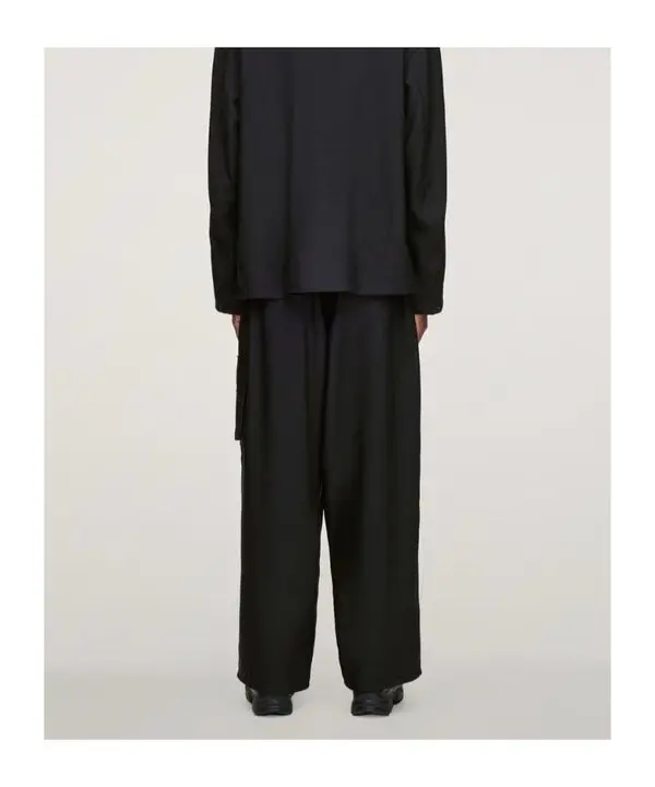 Y3 Drawstring Wide Leg Cargo Trousers
