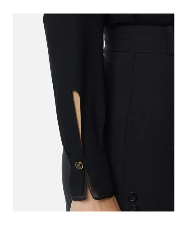 Elisabetta Franchi Georgette Bodysuit With Draped Collar