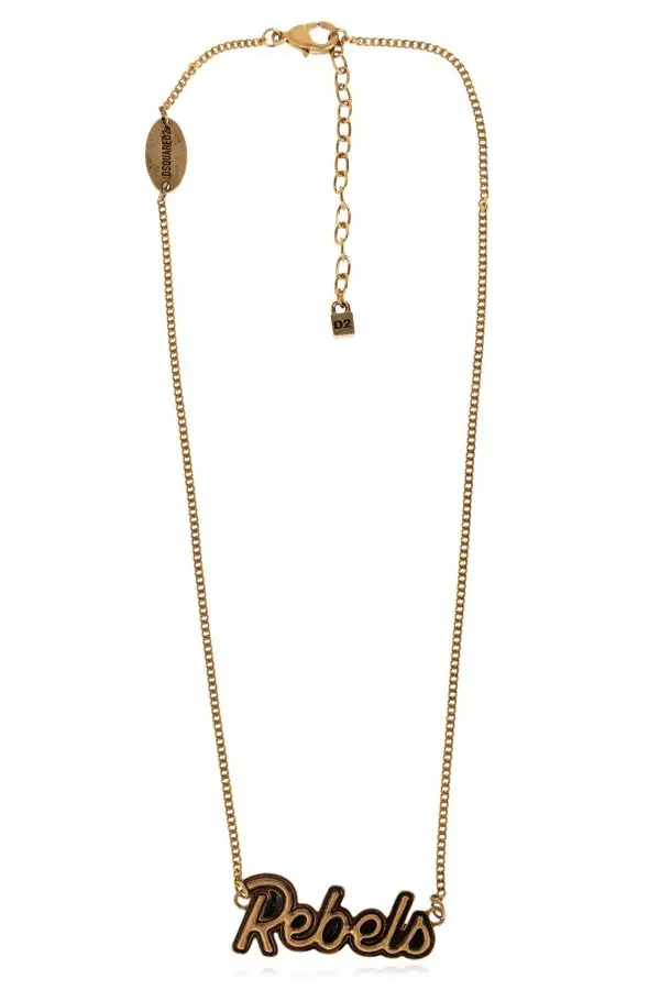 Dsquared2 Rebels Logo Detail Necklace - Golden