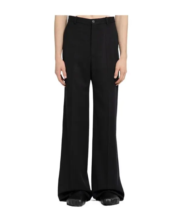 Balenciaga Wide Leg Pleated Tailored Trousers