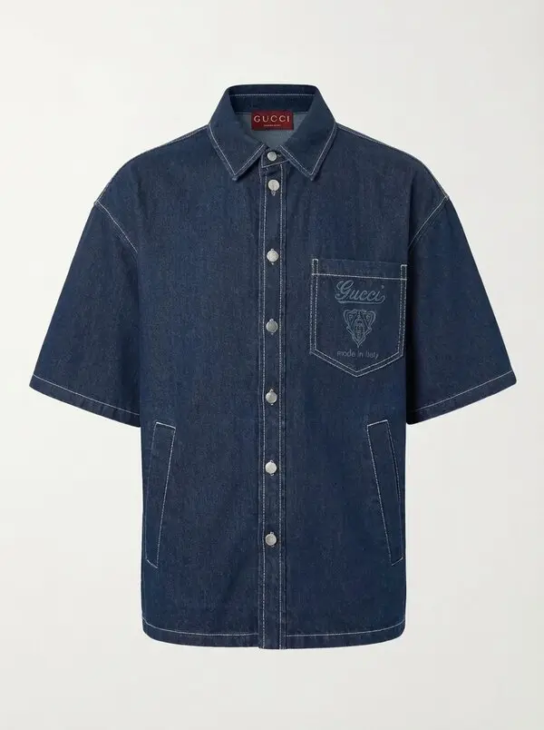 Gucci Lasered Denim Shirt