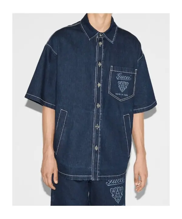 Gucci Lasered Denim Shirt