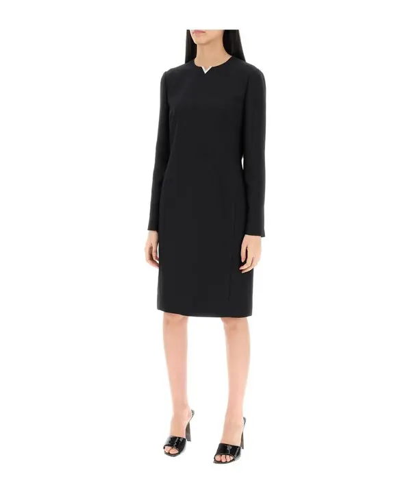 Valentino Garavani Logo Plaque Long-sleeved Dress