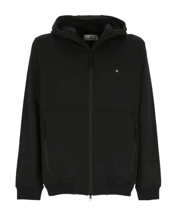 Stone Island 615g5 Stellina Logo-print Hoodie - Black