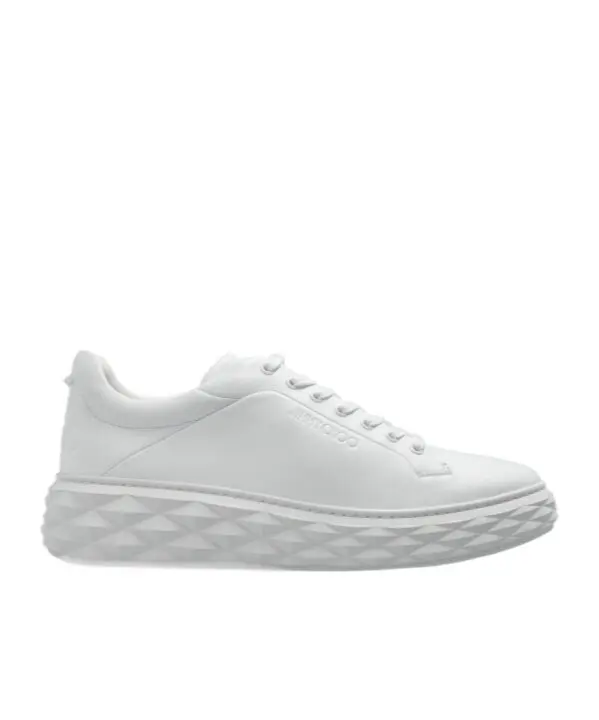 JIMMY CHOO Diamond Maxi Leather Sneakers - White