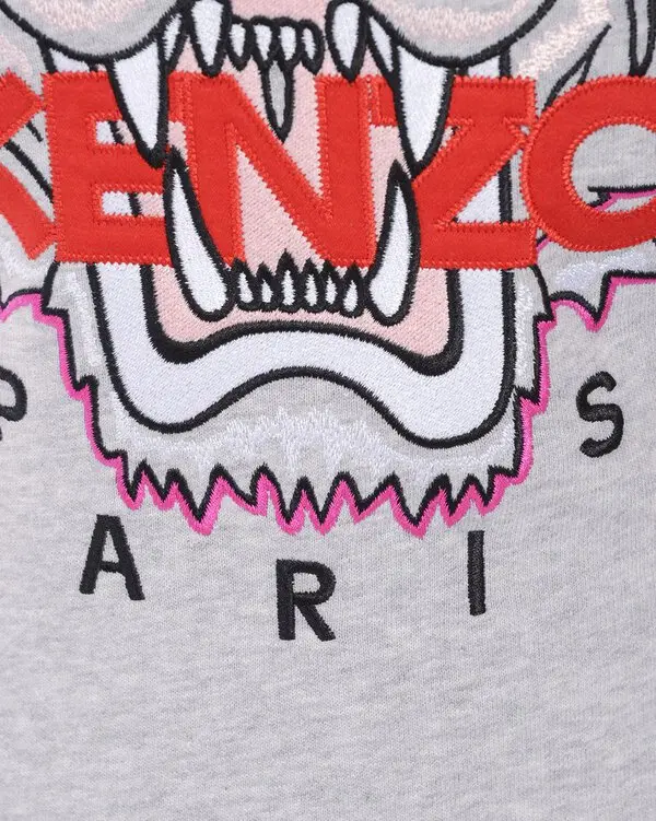 Kenzo Printed Round Neck Short Sleeve Dress - Gray