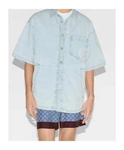 Gucci Lasered Denim Shirt - Light Blue