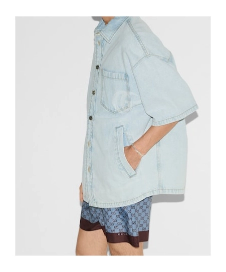 Gucci Lasered Denim Shirt