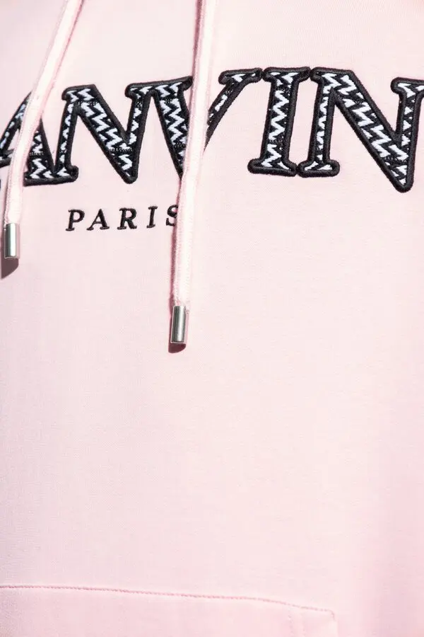 LANVIN Embroidered Logo Drawstring Hoodie