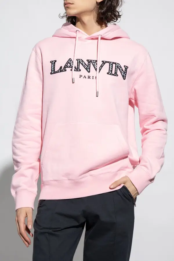 LANVIN Embroidered Logo Drawstring Hoodie