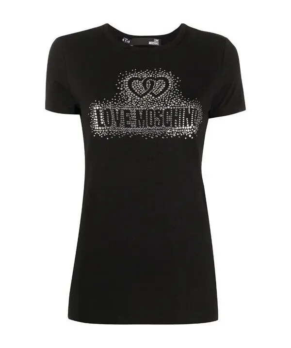 Moschino Rhinestone Logo T-shirt - Black
