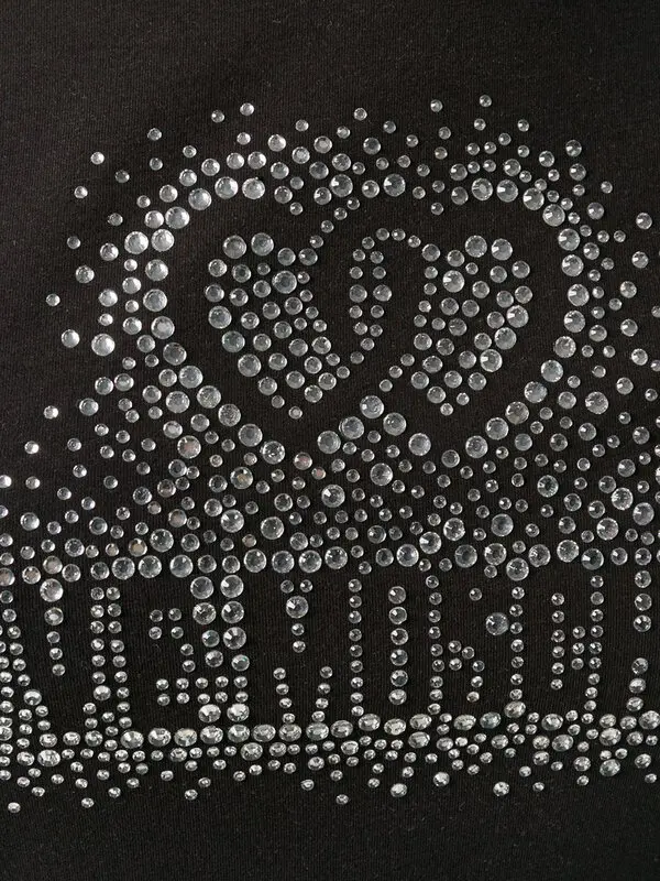 Moschino Rhinestone Logo T-shirt - Black