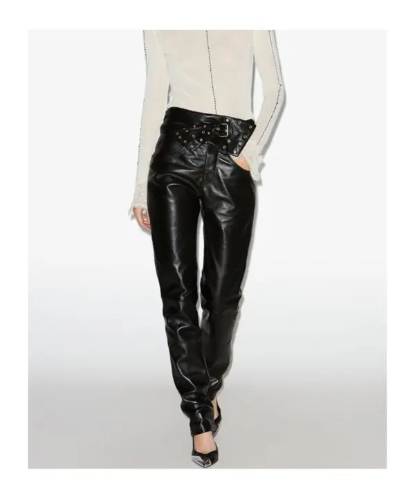 Isabel Marant Étoile Chazia" Belted Leather Trousers