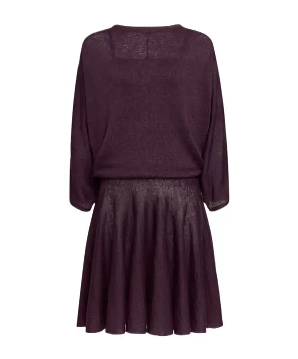 Alaïa Layered Skater Dress - Maroon