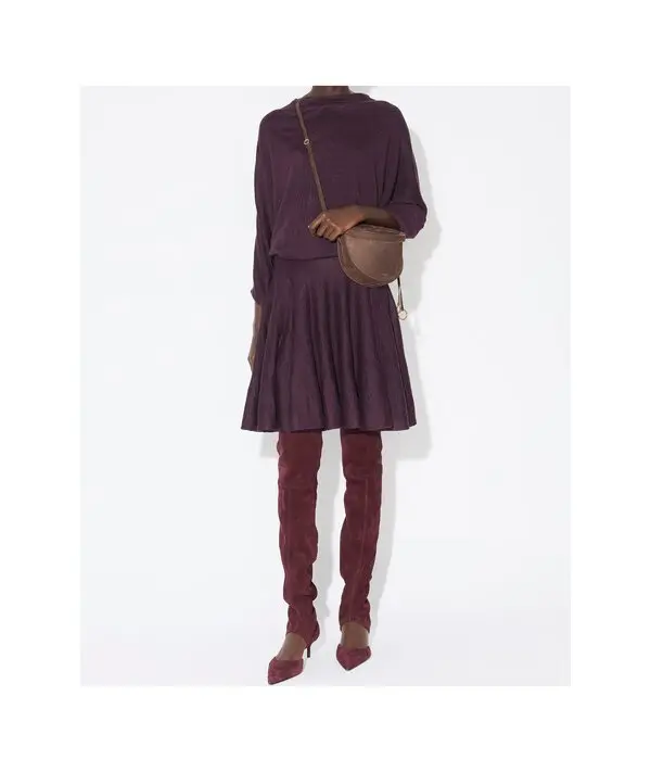 Alaïa Layered Skater Dress - Maroon