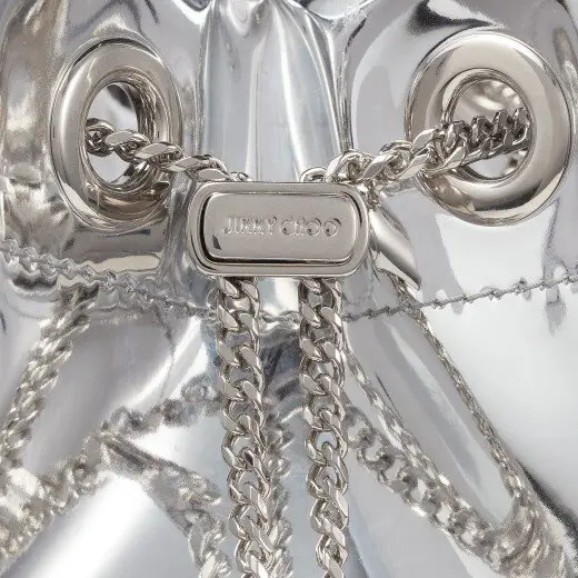 JIMMY CHOO Logo Plaque Tassel Detailed Top Handle Bag - Silver