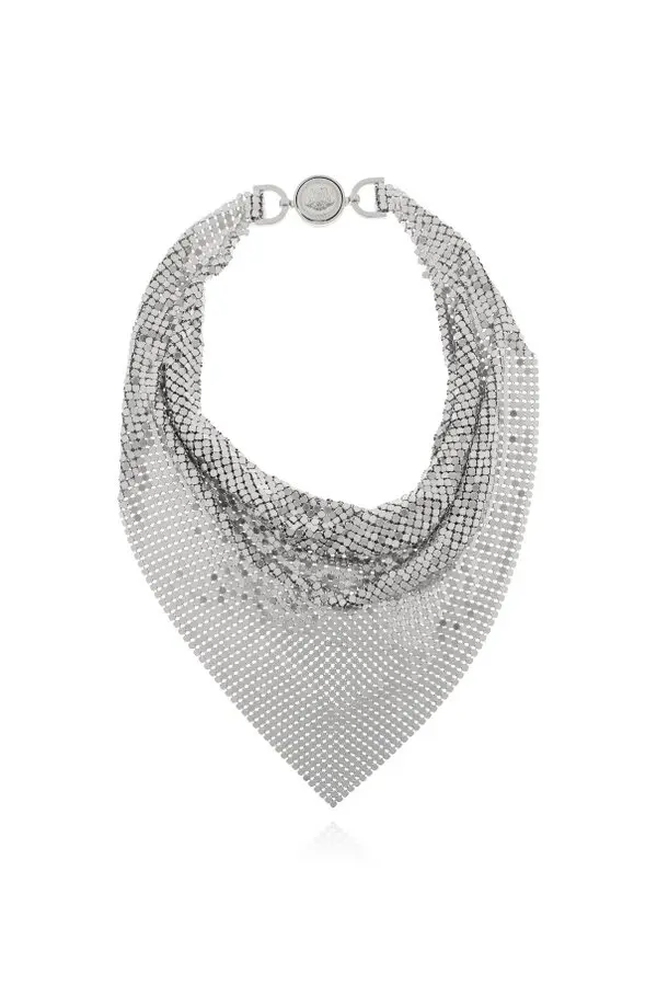 Versace Medusa Head Embellished Necklace - Gray