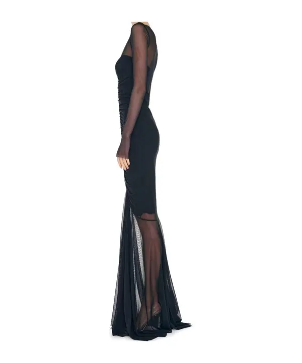 Norma Kamali Shirred Fishtail Gown