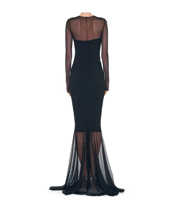 Norma Kamali Shirred Fishtail Gown