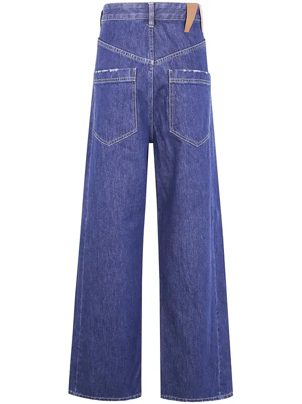 DARKPARK Ines Fold-over Wide-leg Jeans - Blue