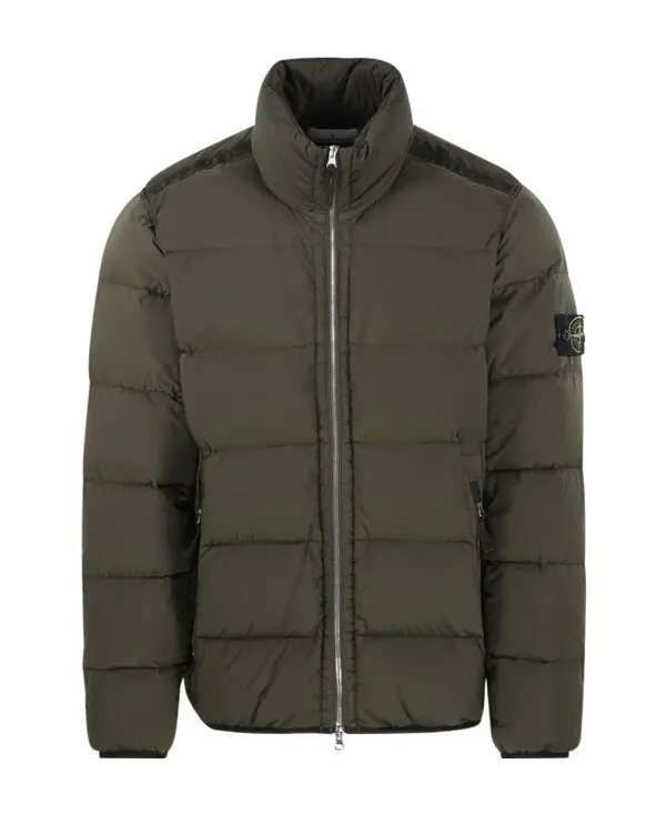 Stone Island Compass Patch Padded Down Jacket - Olive Green