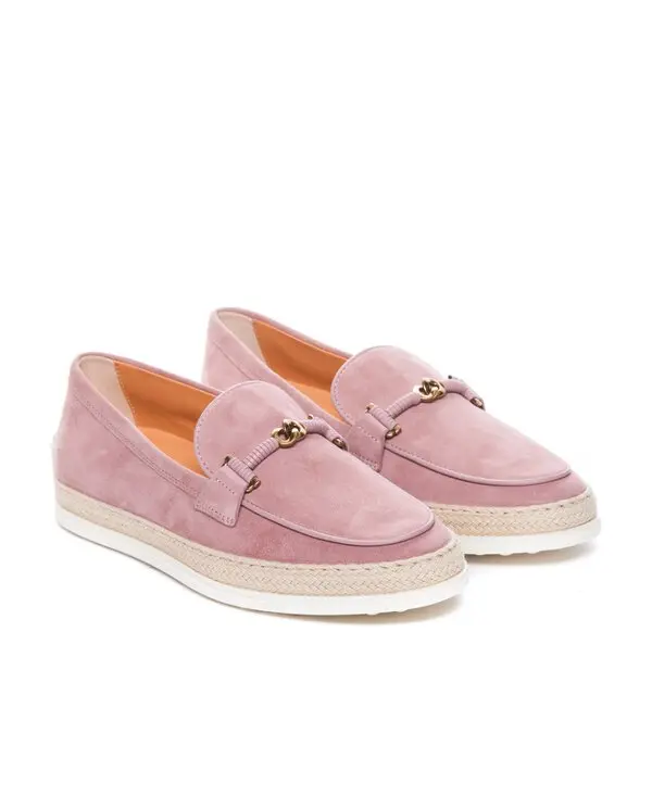 TOD'S Gomma Slip-on Loafers With Horsebit Detailing - Pink