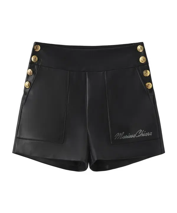 Marissa Chiara Embellished Button Shorts
