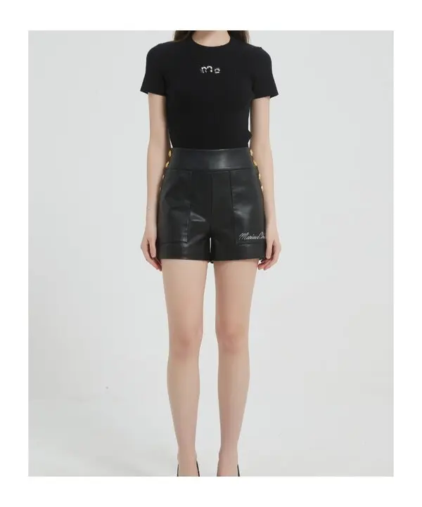 Marissa Chiara Embellished Button Shorts