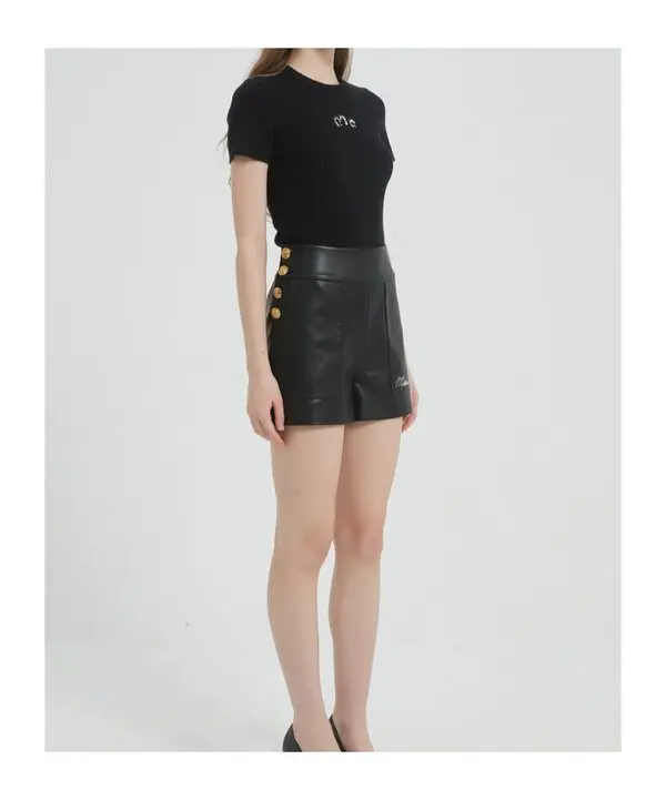 Marissa Chiara Embellished Button Shorts
