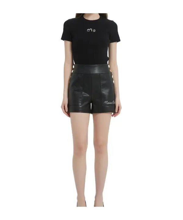 Marissa Chiara Embellished Button Shorts