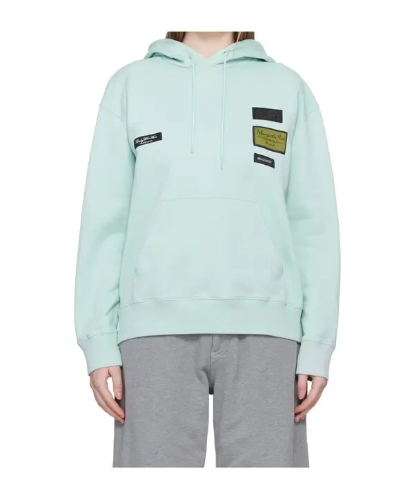 MAISON MARGIELA Logo Patch Hoodie - Light Turquoise