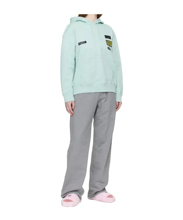 MAISON MARGIELA Logo Patch Hoodie - Light Turquoise