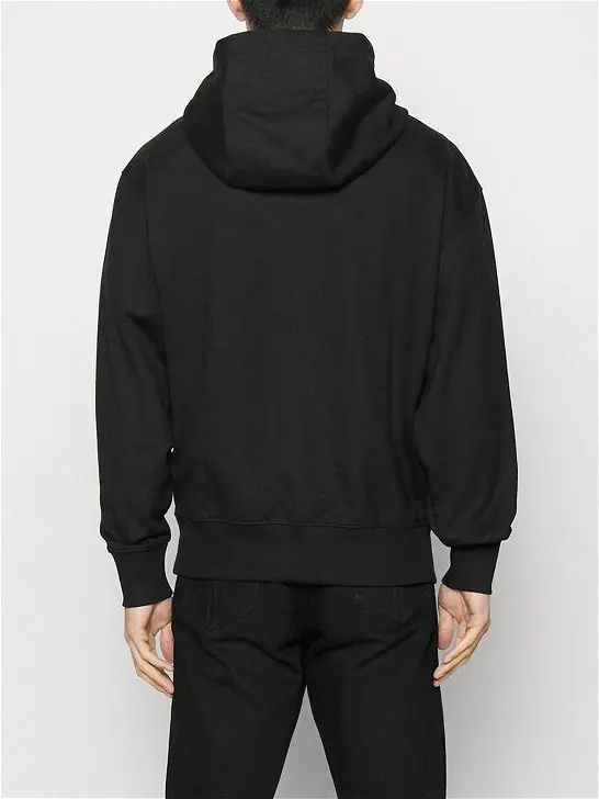 Hugo Boss Logo Print Drawstring Hoodie - Black